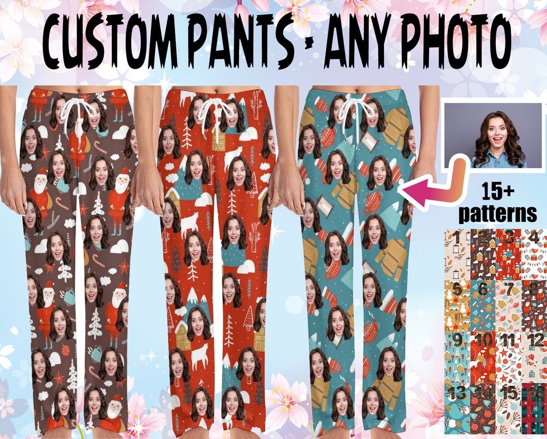 Custom Christmas Gifts-custom Pajama Pants With Face for Women Men ...