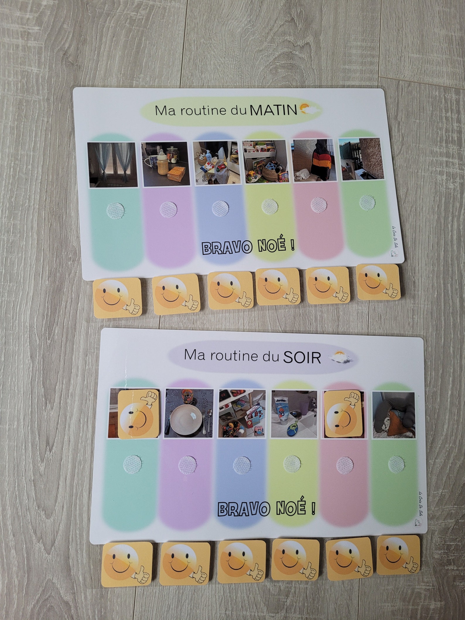 2 routines enfant personnalisées avec vos photos / matin et soir ...