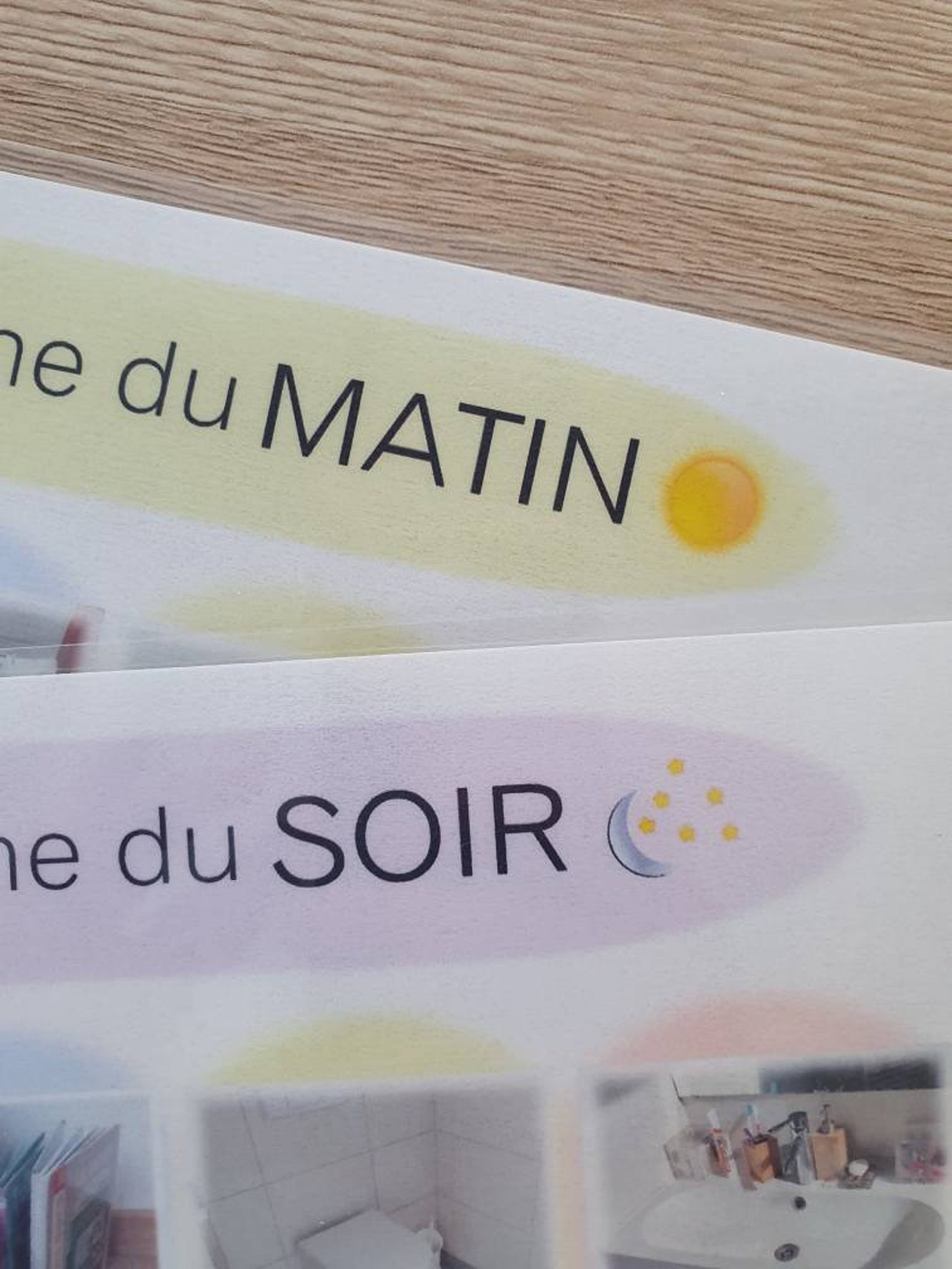 2 routines enfant personnalisées avec vos photos / matin et soir ...