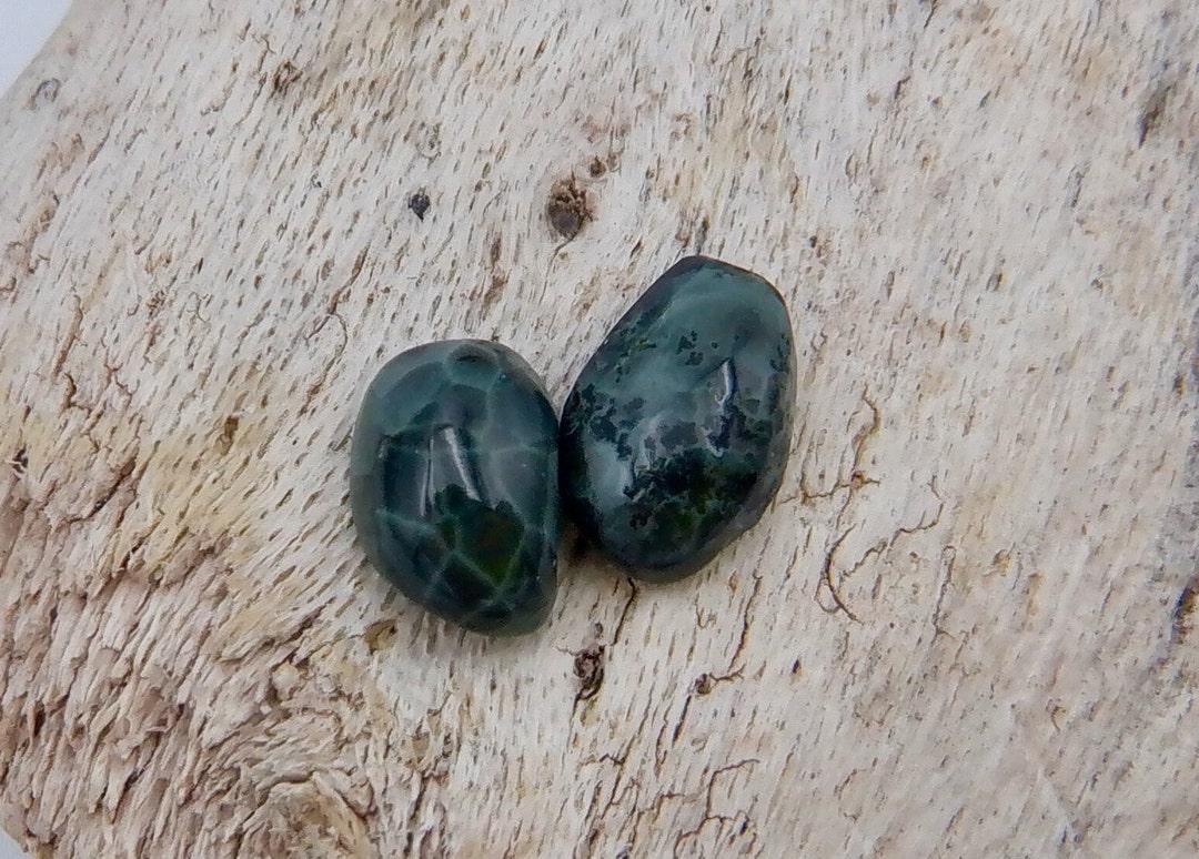 Isle Royale Greenstone Cabochon Pair for Jewelry Making, Michigan ...