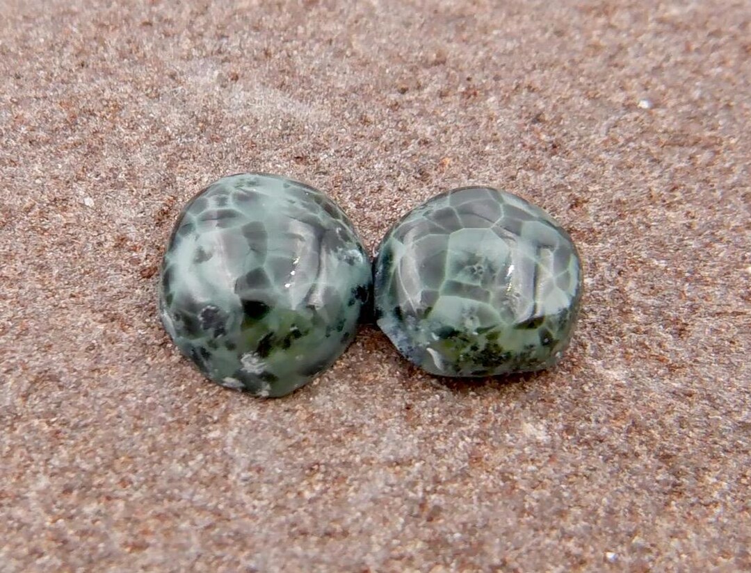 Isle Royale Greenstone Cabochon Set for Jewelry Making, 7-8mm Michigan ...