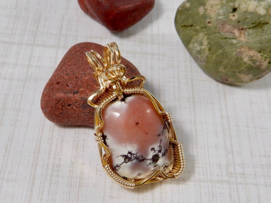 Pink Keweenaw Datolite Pendant: Michigan Copper Country Necklace With ...