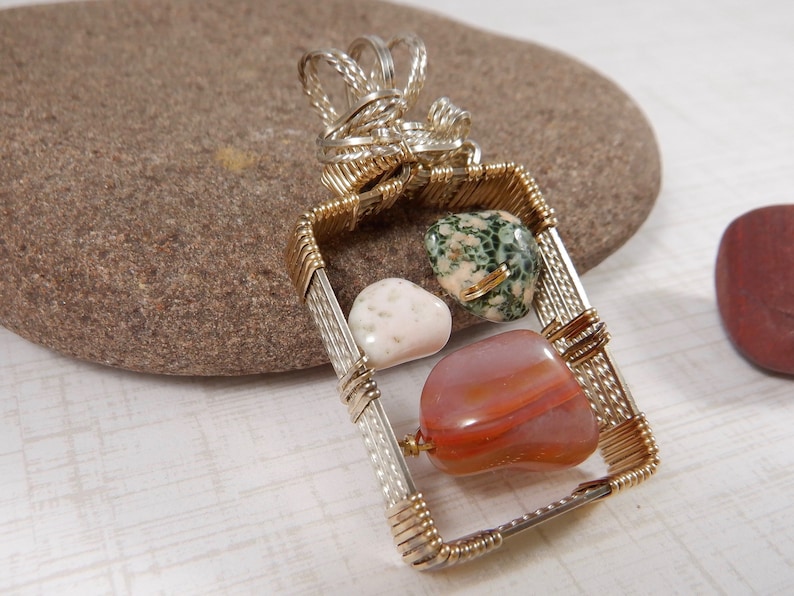 Great Lakes Stone Pendant With Agate, Isle Royale Greenstone, Datolite ...