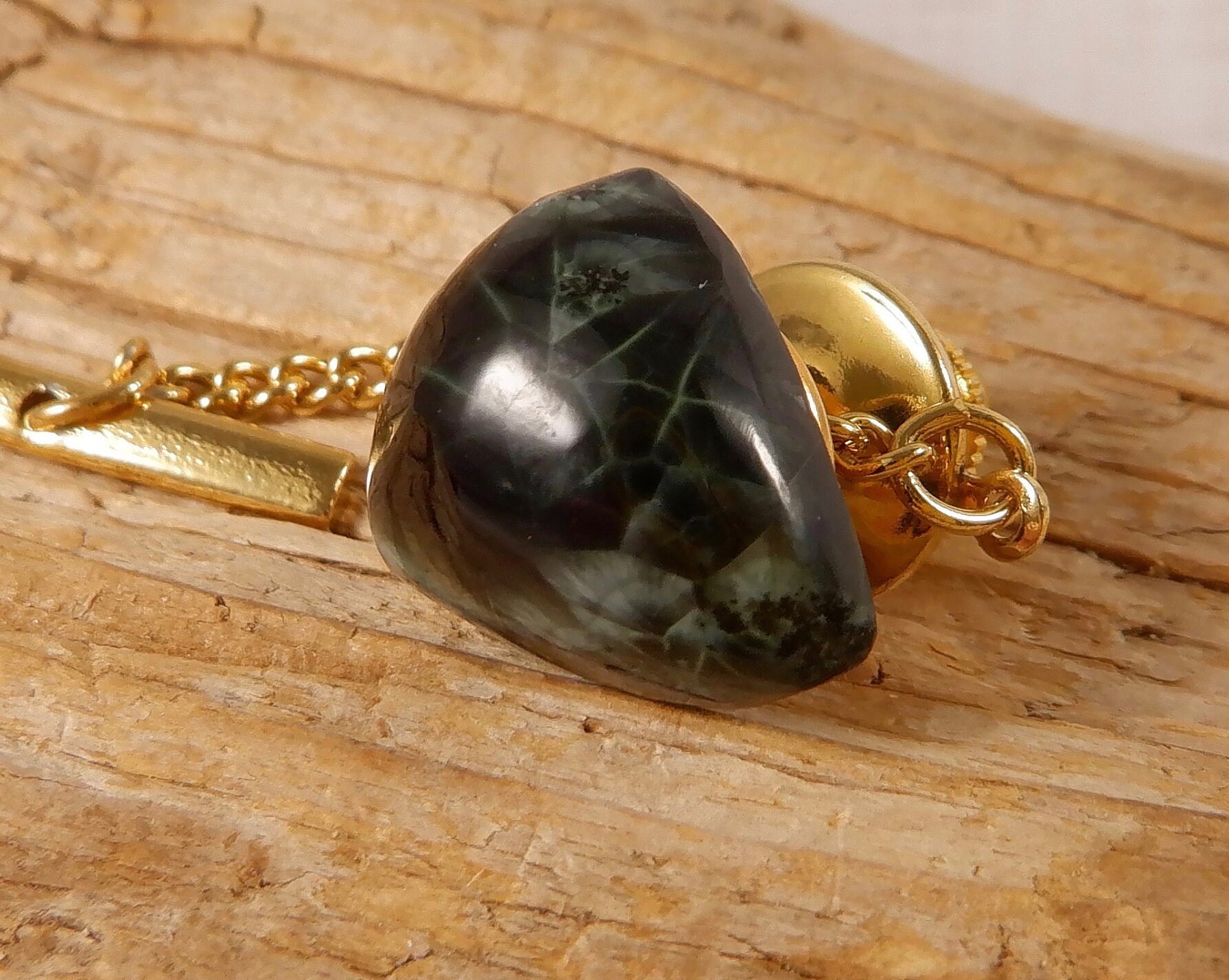 Rare Michigan Greenstone Tie Tack, Michigan State Gem, Keweenaw Copper ...