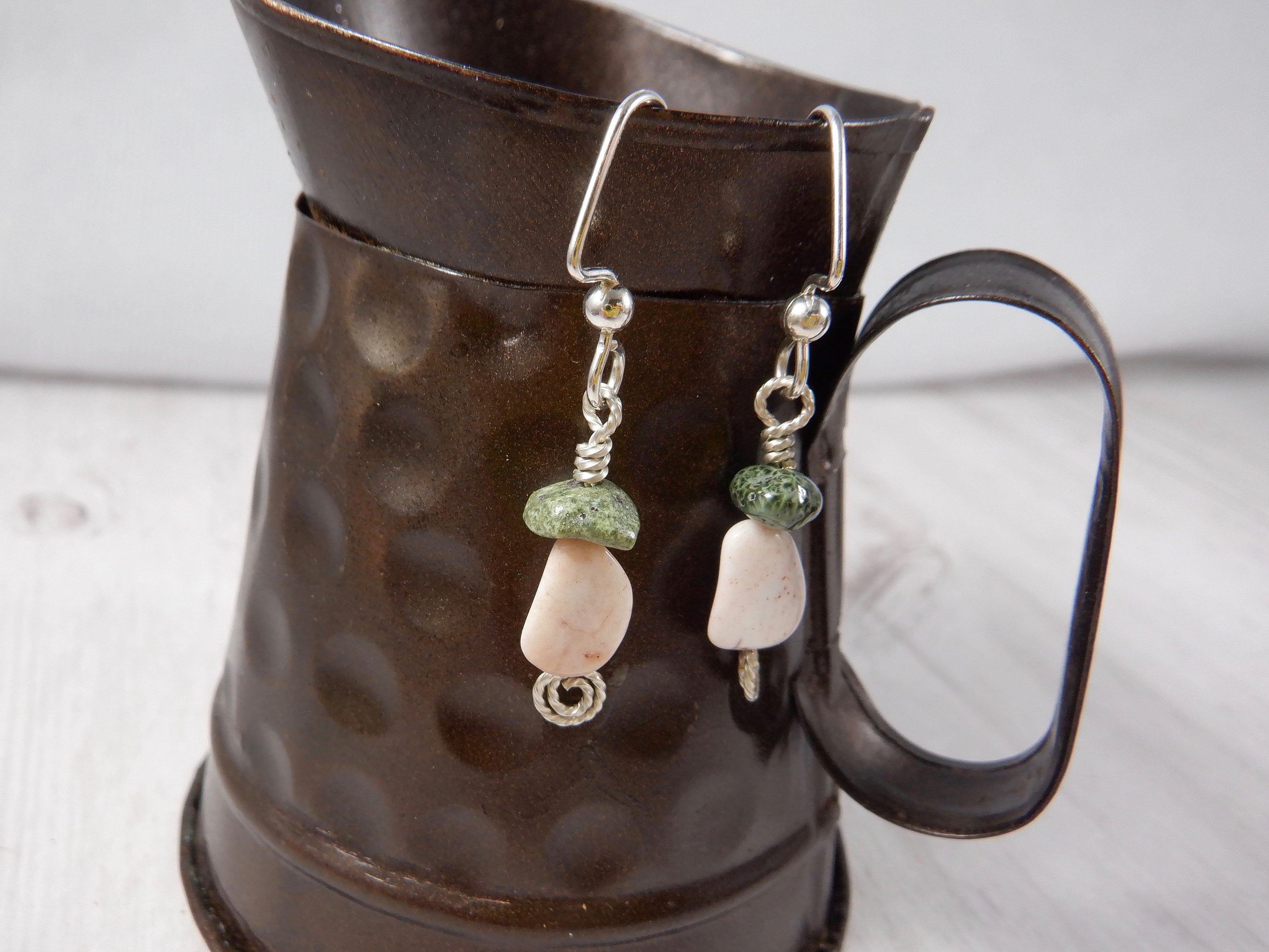 Isle Royale Greenstone and Datolite Earrings Michigan State - Etsy