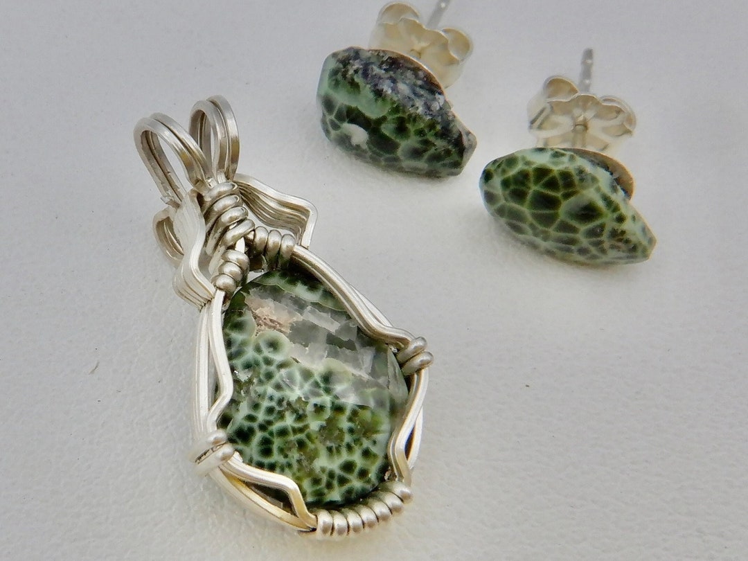 Isle Royale Greenstone Pendant Set in Argentium Silver, Sage Green ...