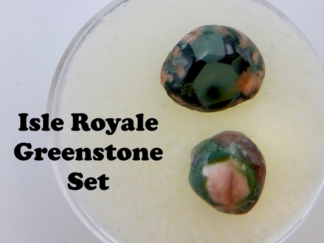 Isle Royale Greenstone Cabochon Set for Jewelry Making, Michigan ...