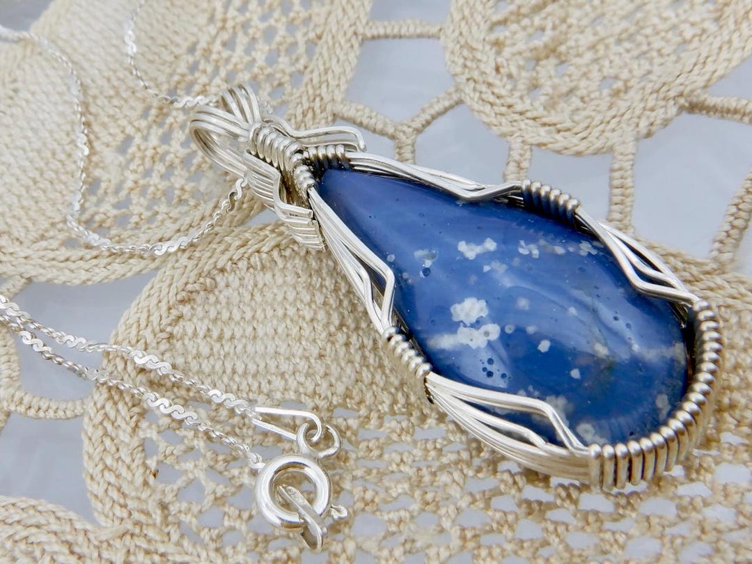 Leland Blue Stone Pendant From Lake Michigan Slag Glass Beach Find ...
