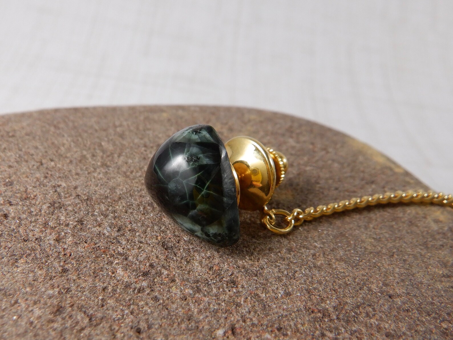 Rare Michigan Greenstone Tie Tack, Michigan State Gem, Keweenaw Copper ...