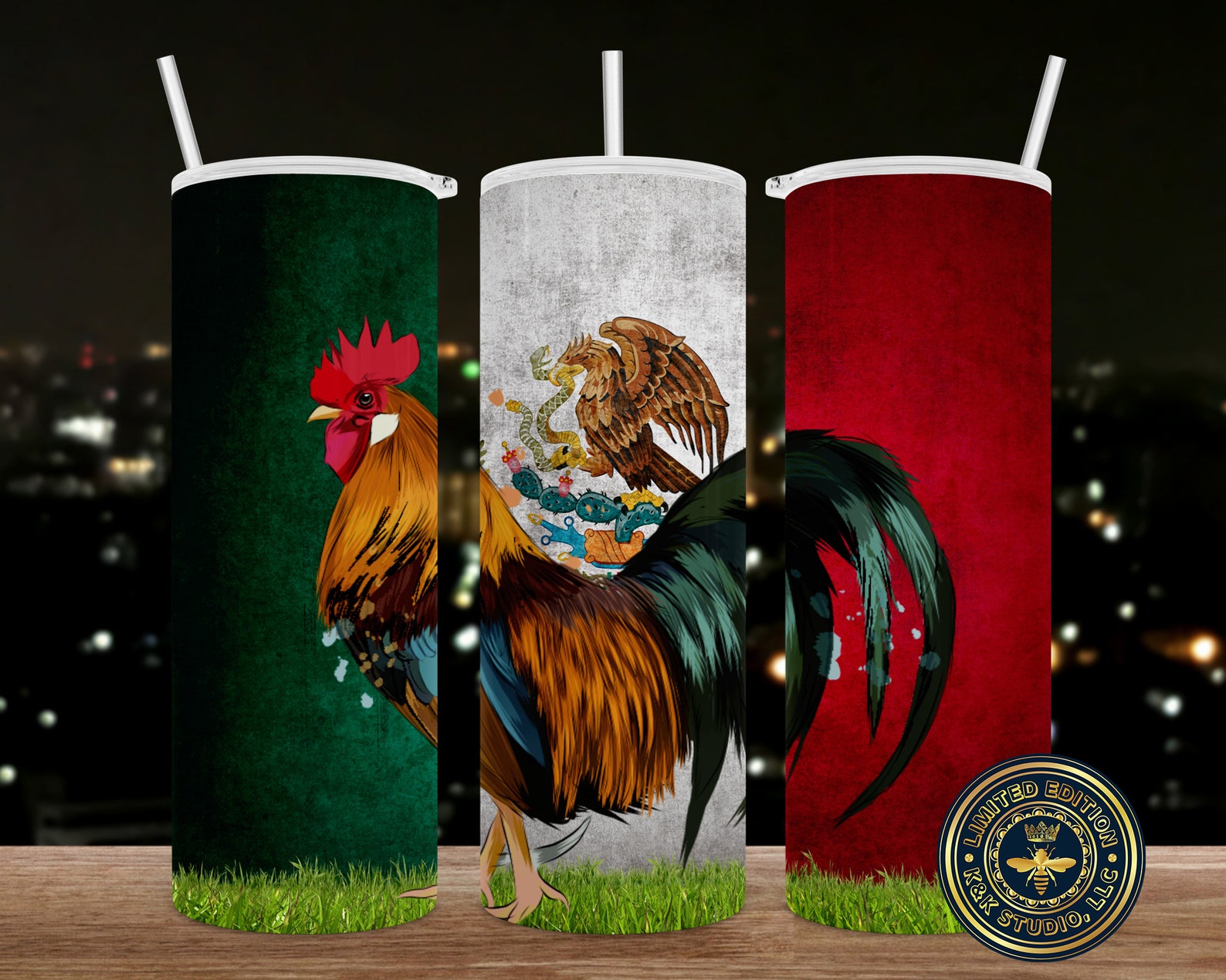 Mexico bandera de mexico Rosters gallos padre tumbler - Etsy España