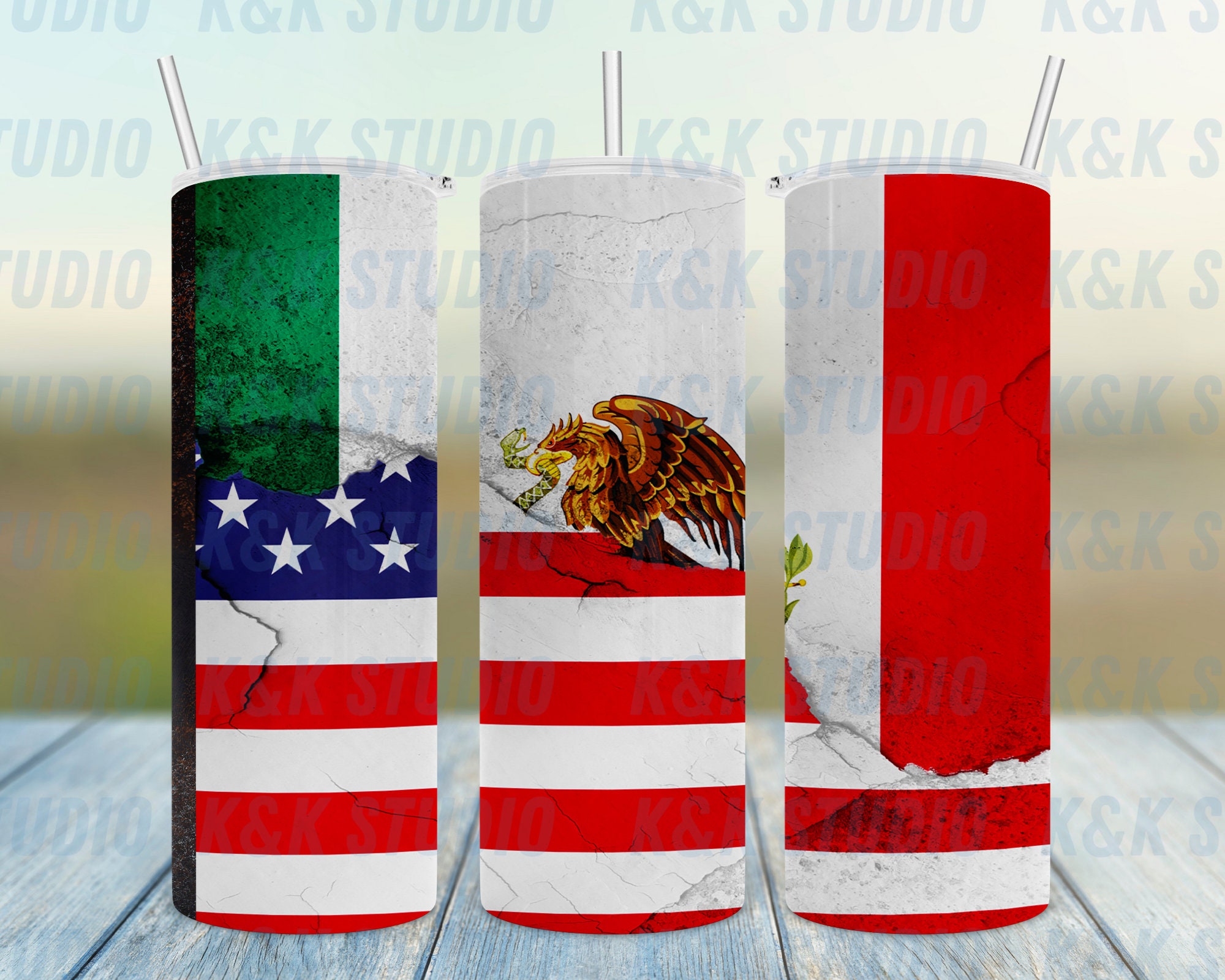 Mexico-americano tumbler Template Sublimation Designs | Etsy