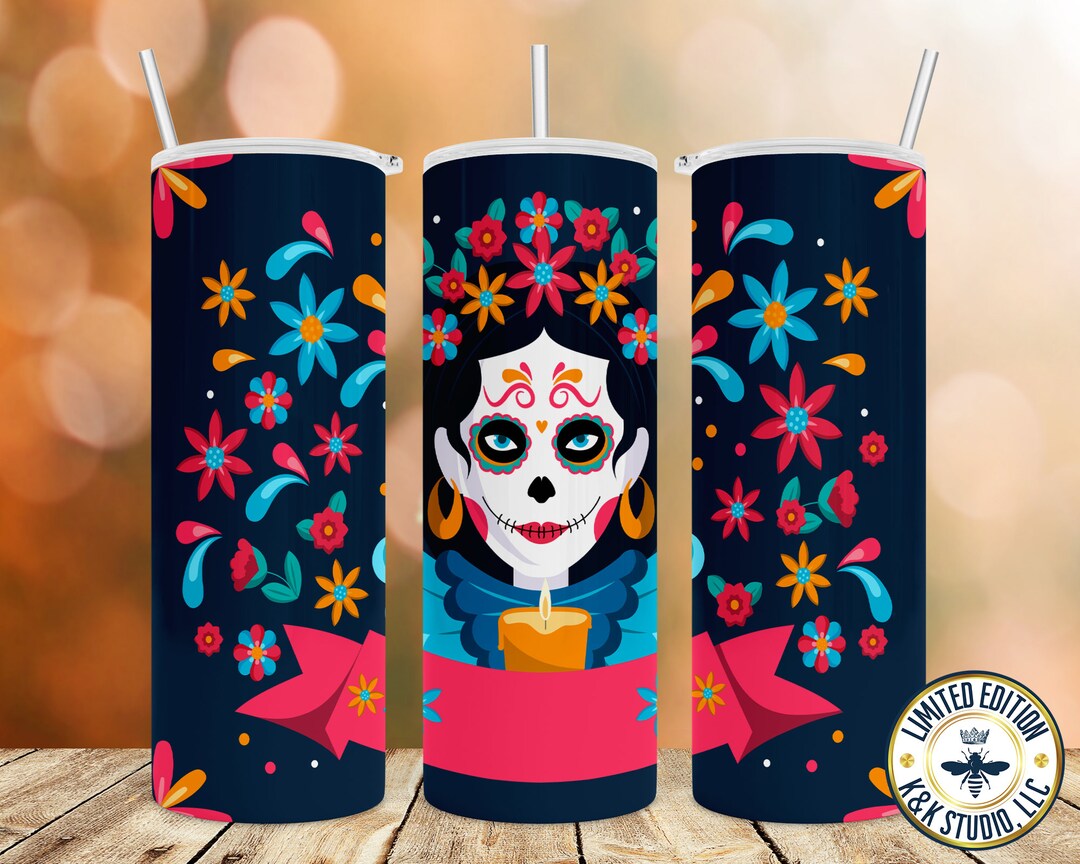 Colorful Catrina, Catrina, Mexican Png, Tumbler Template, Sublimation ...