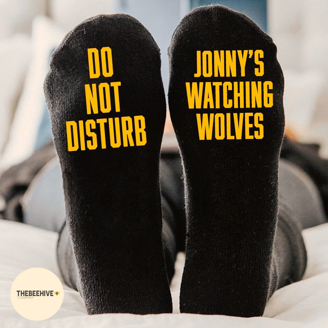 Personalised Wolves Socks Do Not Disturb Grandad's Watching Wolves ...