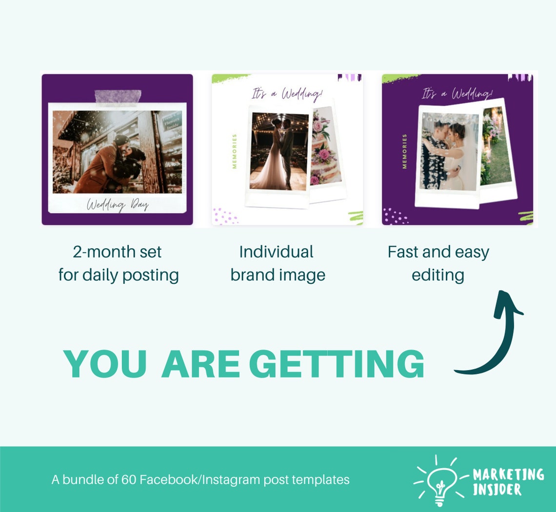 Ad Template Canva for Wedding -30 Facebook Ad Template + 30 Instagram ...