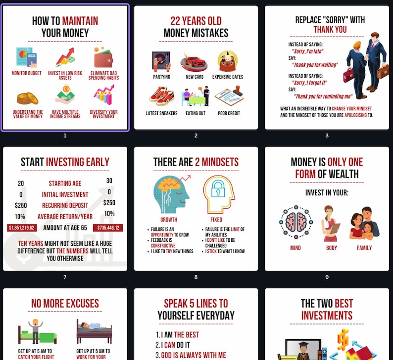 Self Development and Success Tips Infographic Social Media Post Canva ...