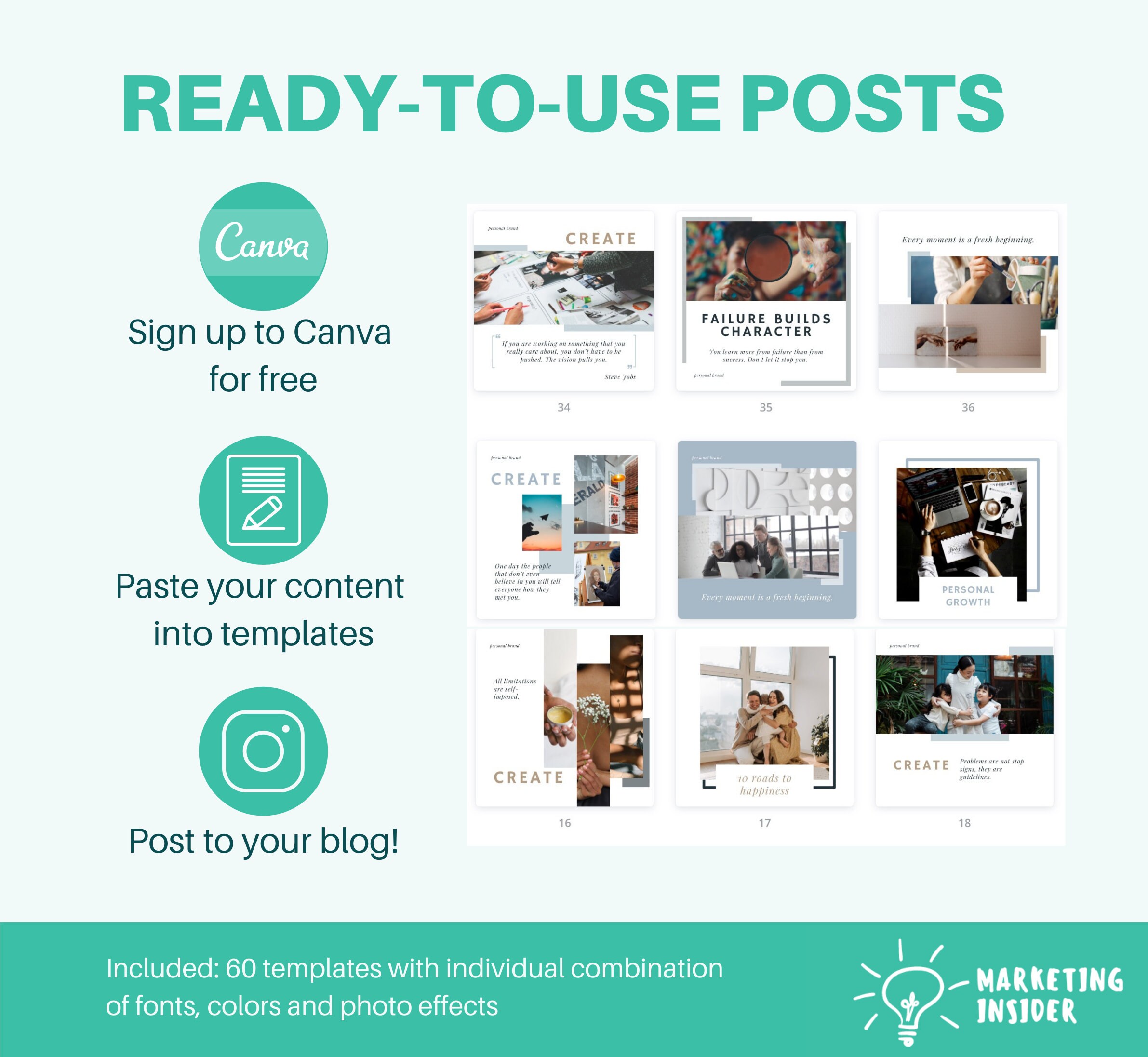 Canva Social Media Templates for Coach, Personal Trainer, Social Media ...