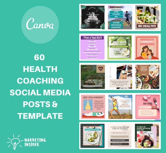 Canva Social Media Templates For Health Coaching and Coach To | Etsy