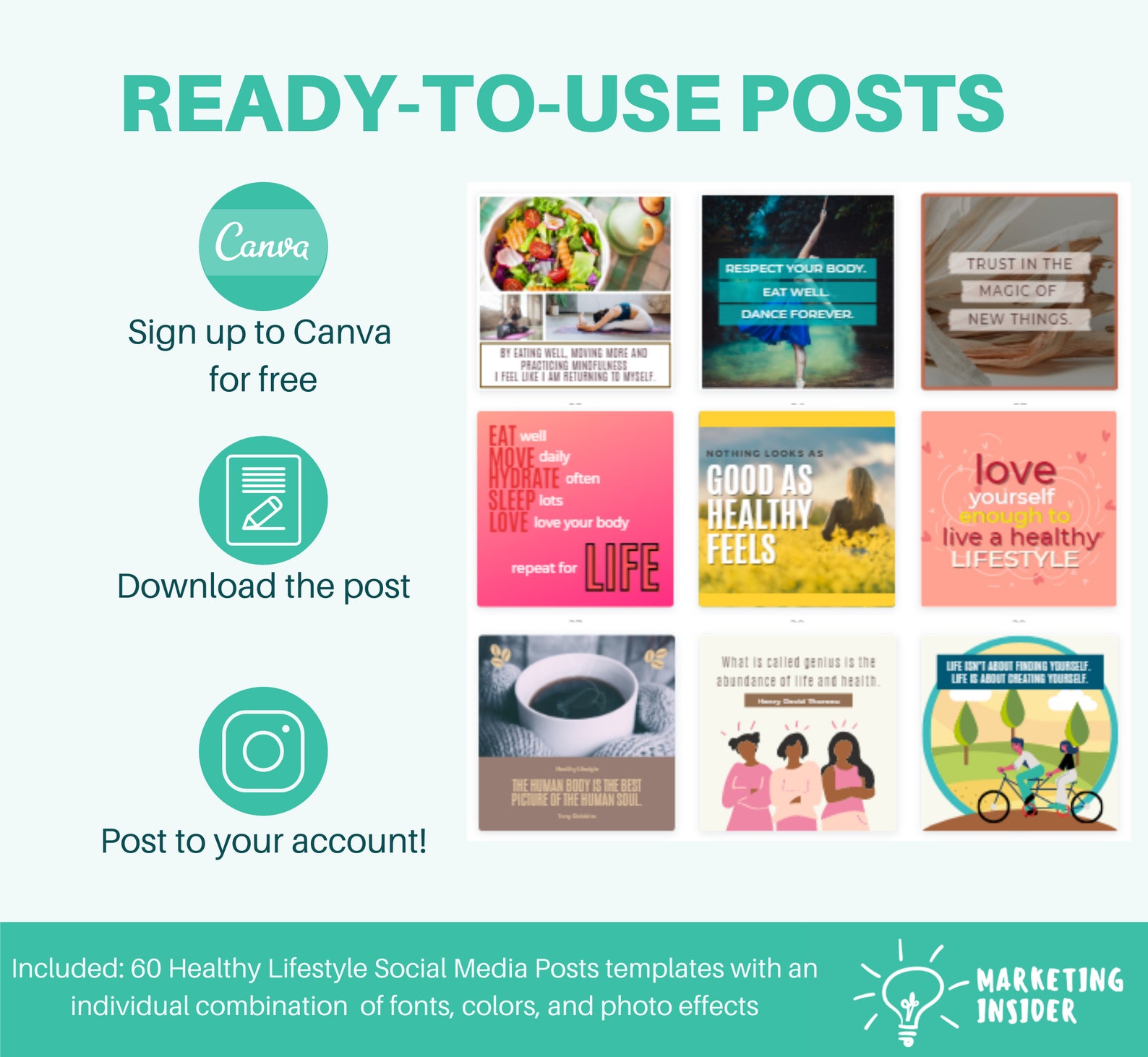 Canva Social Media Templates for Healthy Lifestyle to Tell Your Story ...