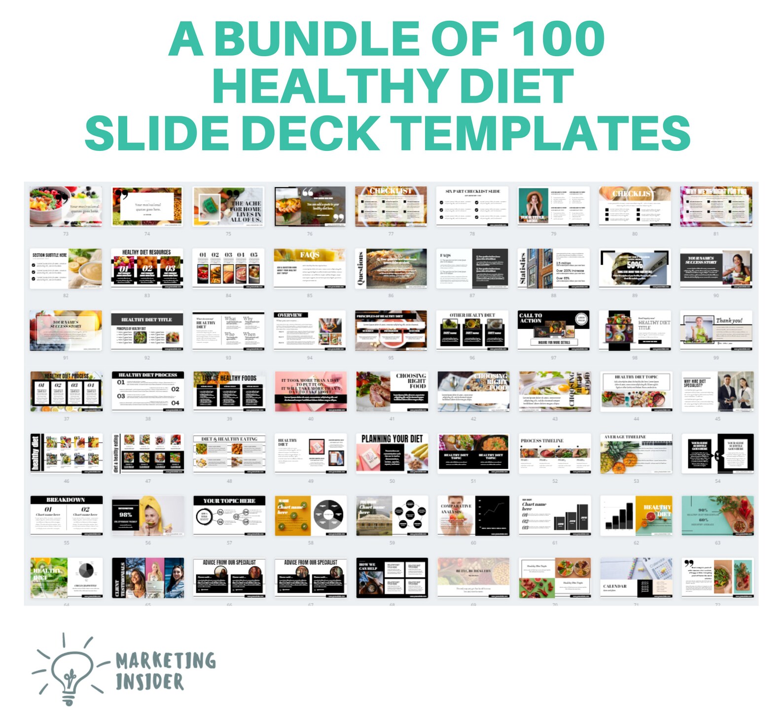 Webinar Slide Deck Templates for Healthy Diet Webinar Slides & Webinar ...