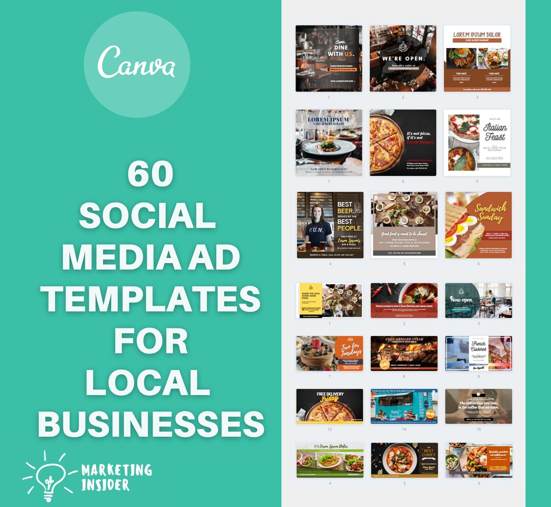 Ad Template Canva for Local Businesses -30 Facebook Ad Template + 30 ...