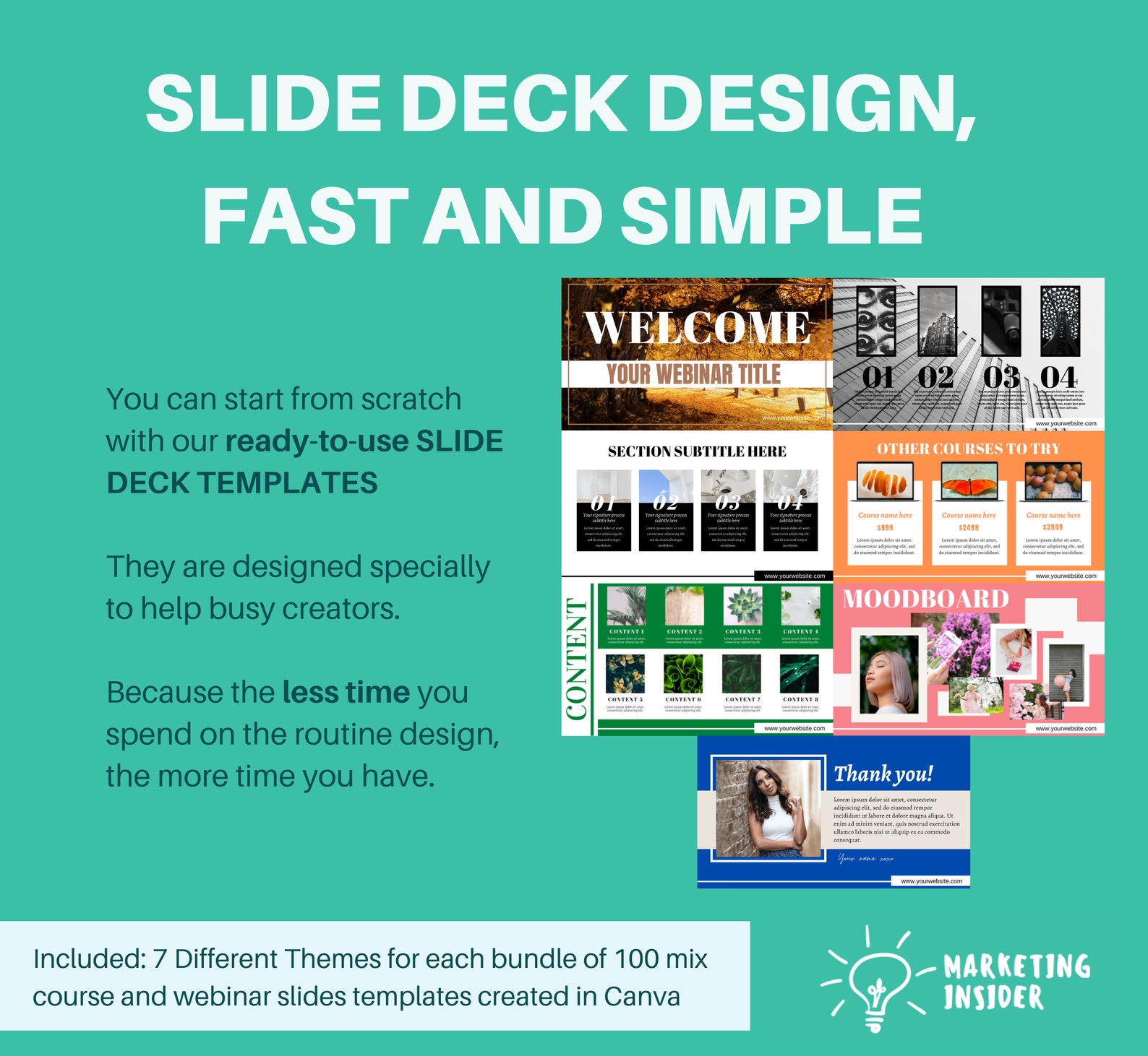 Webinar Slide Deck Templates 700 Pages Webinar Slides Etsy