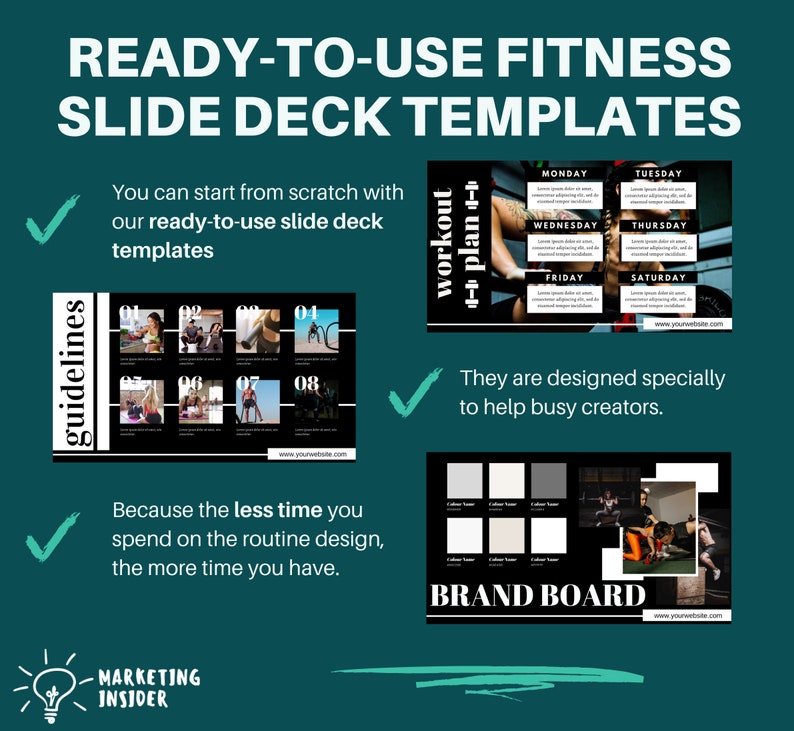 Webinar Slide Deck Templates for Gym and Personals Trainer 100 Pages ...