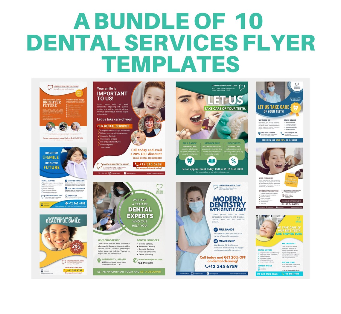 10 Dental Flyer Templates for Dentist , Health Care Clinic Service ...