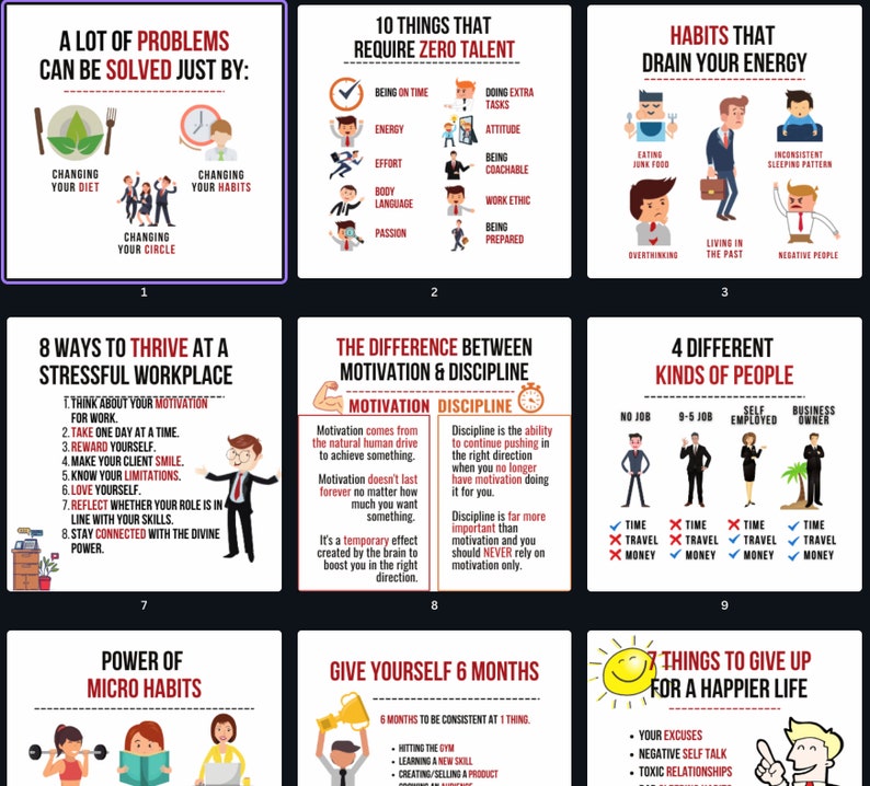 Self Development and Success Tips Infographic Social Media Post Canva ...