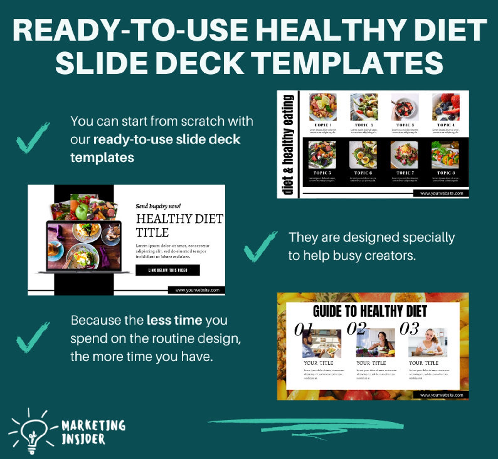 Webinar Slide Deck Templates for Healthy Diet Webinar Slides - Etsy