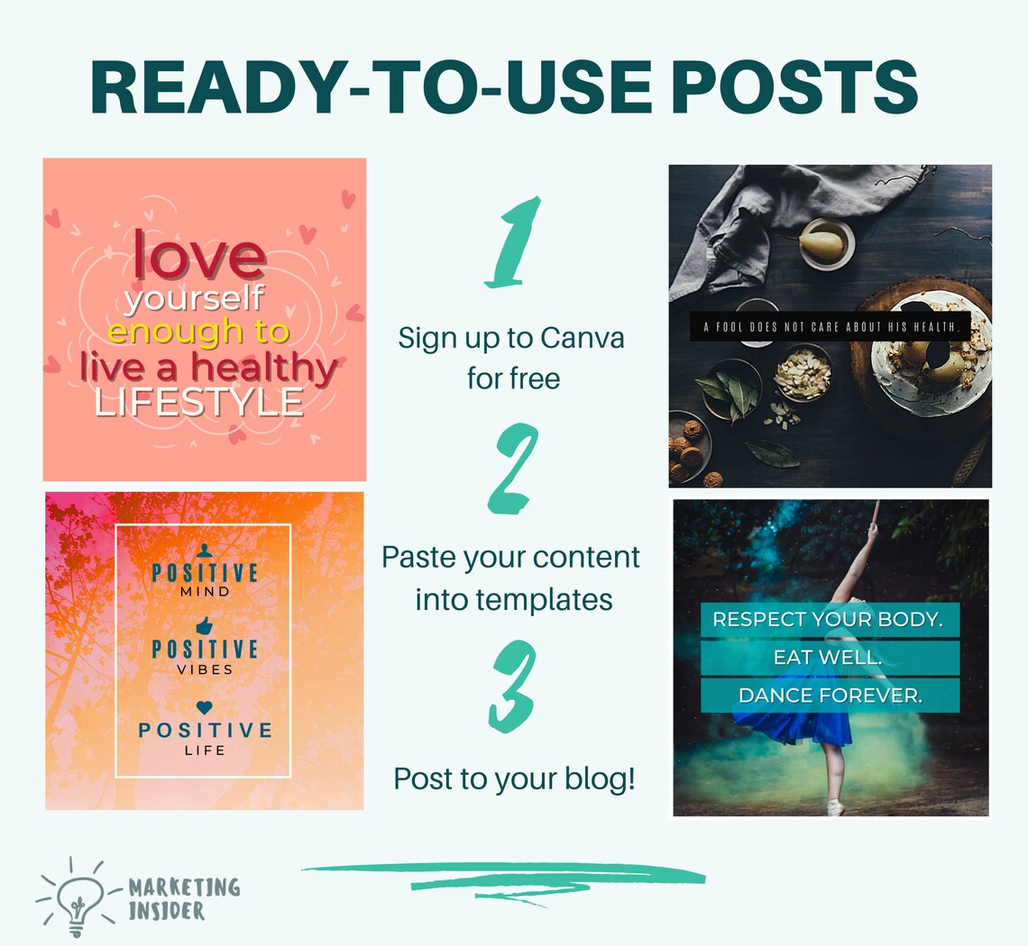 Canva Social Media Templates for Healthy Lifestyle to Tell - Etsy