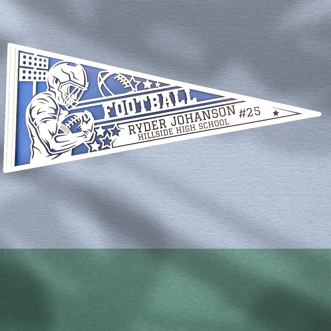 Personalized Football Pennant Pick Your Background Color With Year ...