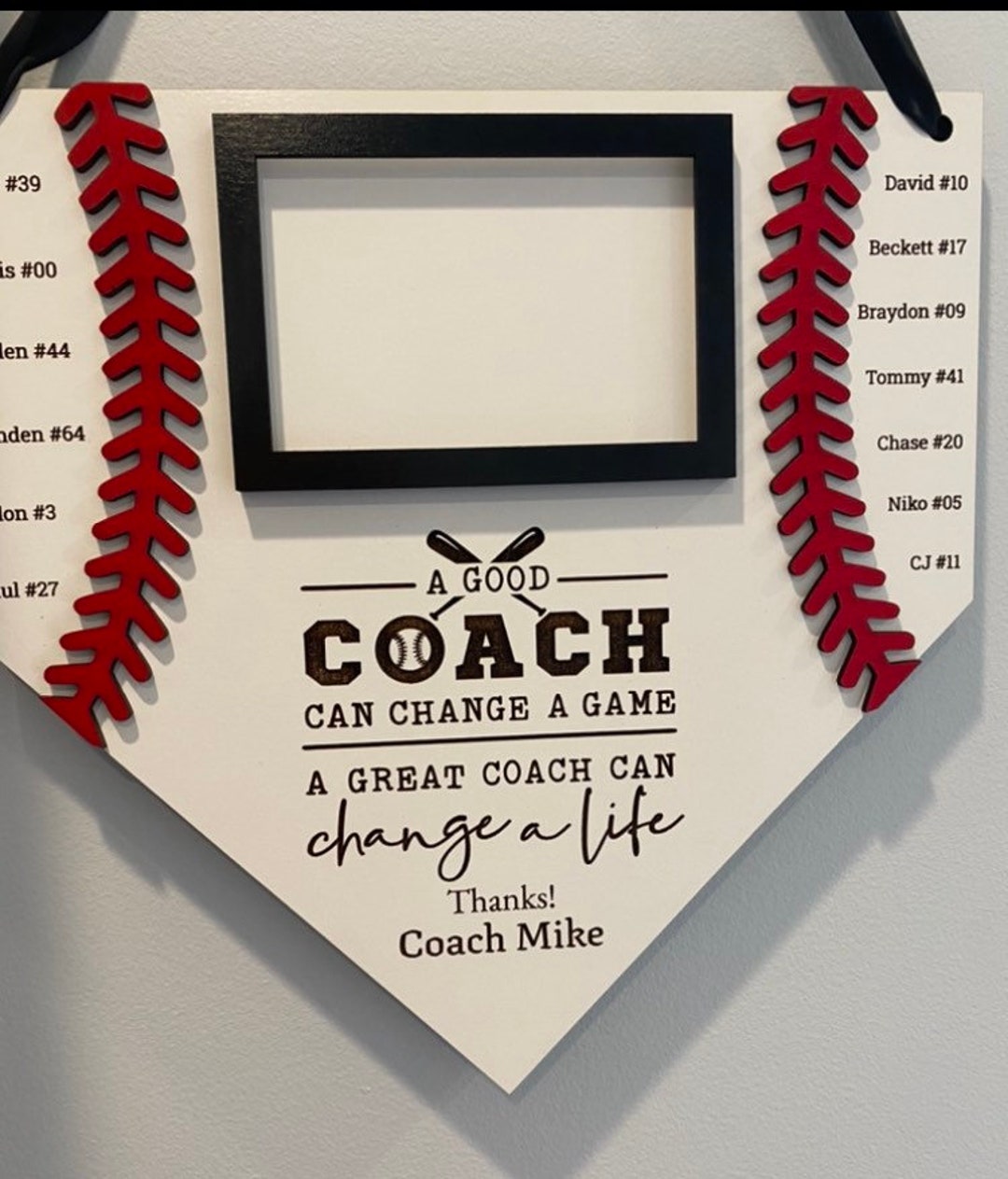 Baseball Theme Hanging Sign 4x6 Photo Frame End of Season Gift for ...