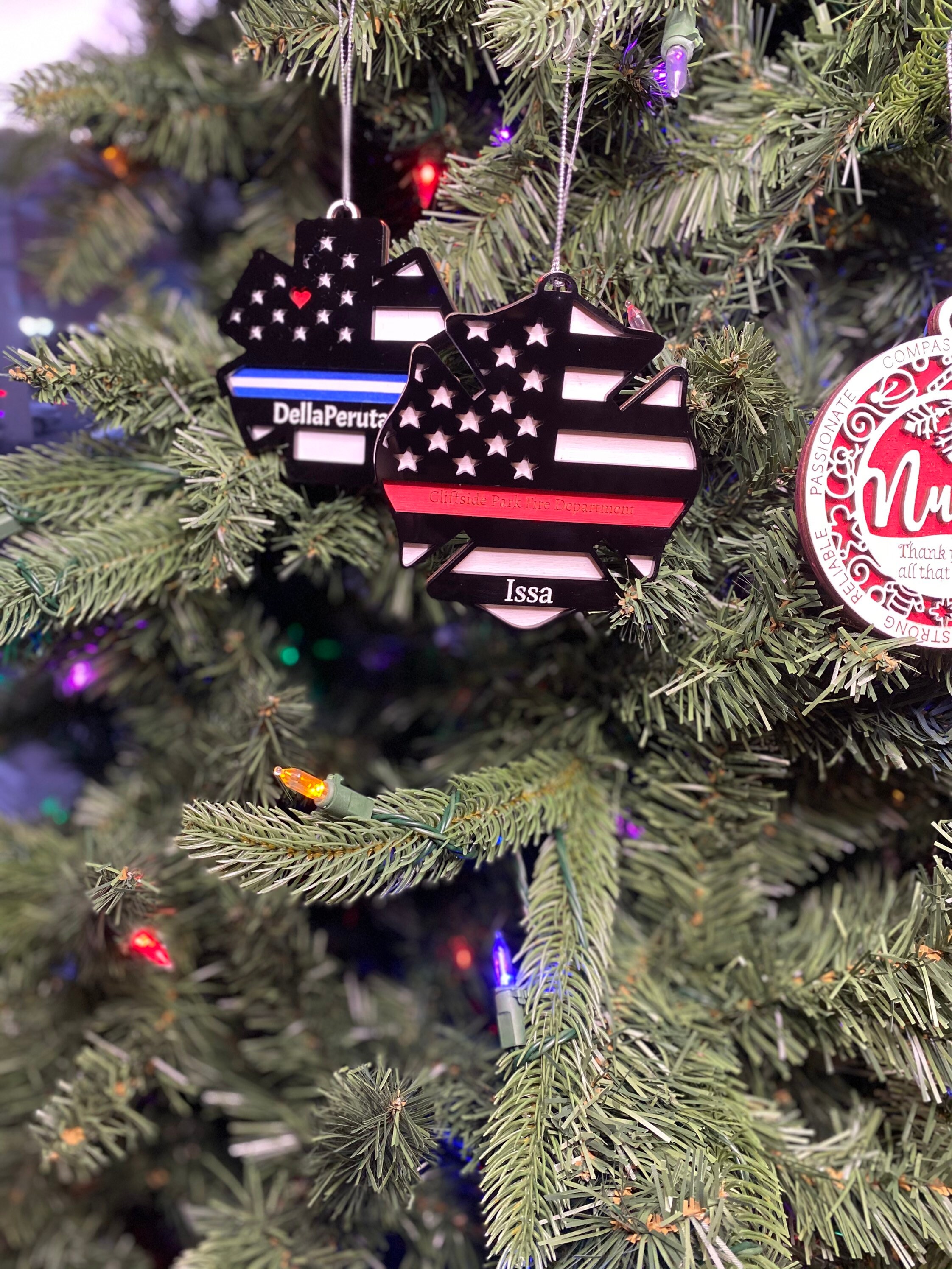 Christmas Fire fighter First Responder Ornament - Etsy España