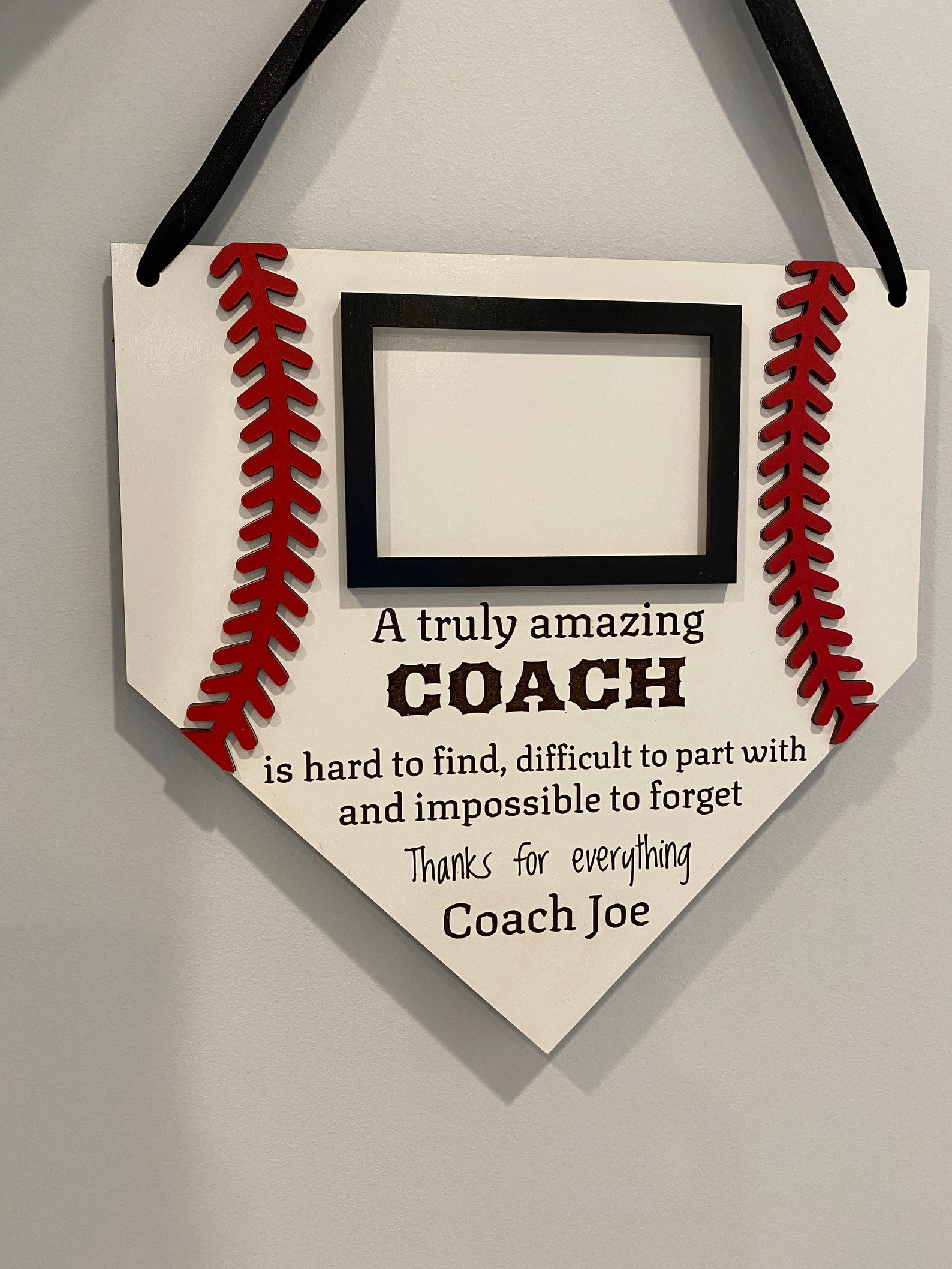 Photo Frame 4x6 Baseball Theme End of Season Gift for Coach. Hanging ...
