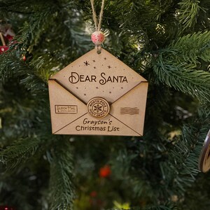 Dear Santa Wish List Ornament With Pocket for a Letter Personalized ...