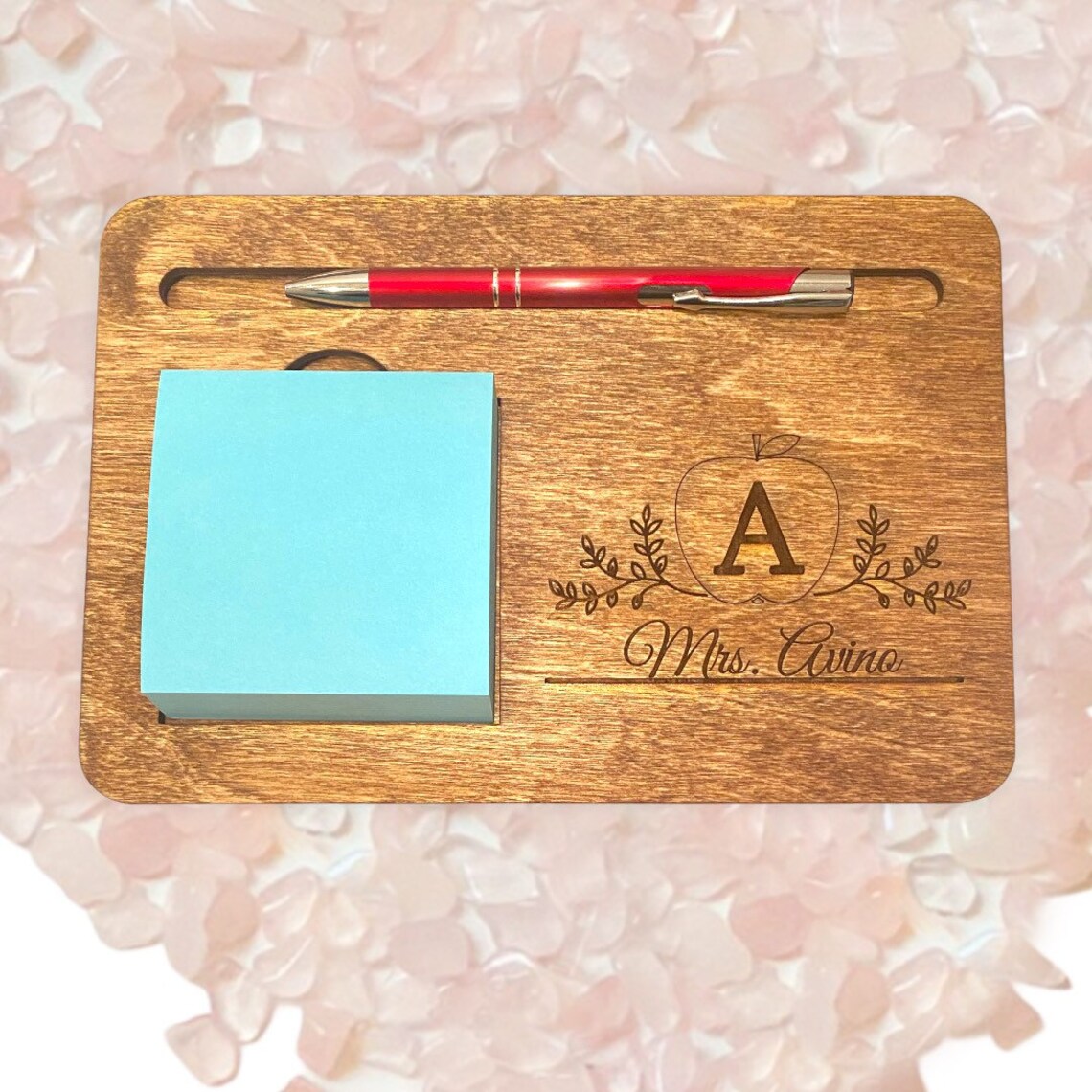 Personalized Post It Sticky Note and Pen Holder Engraved With Teacher ...