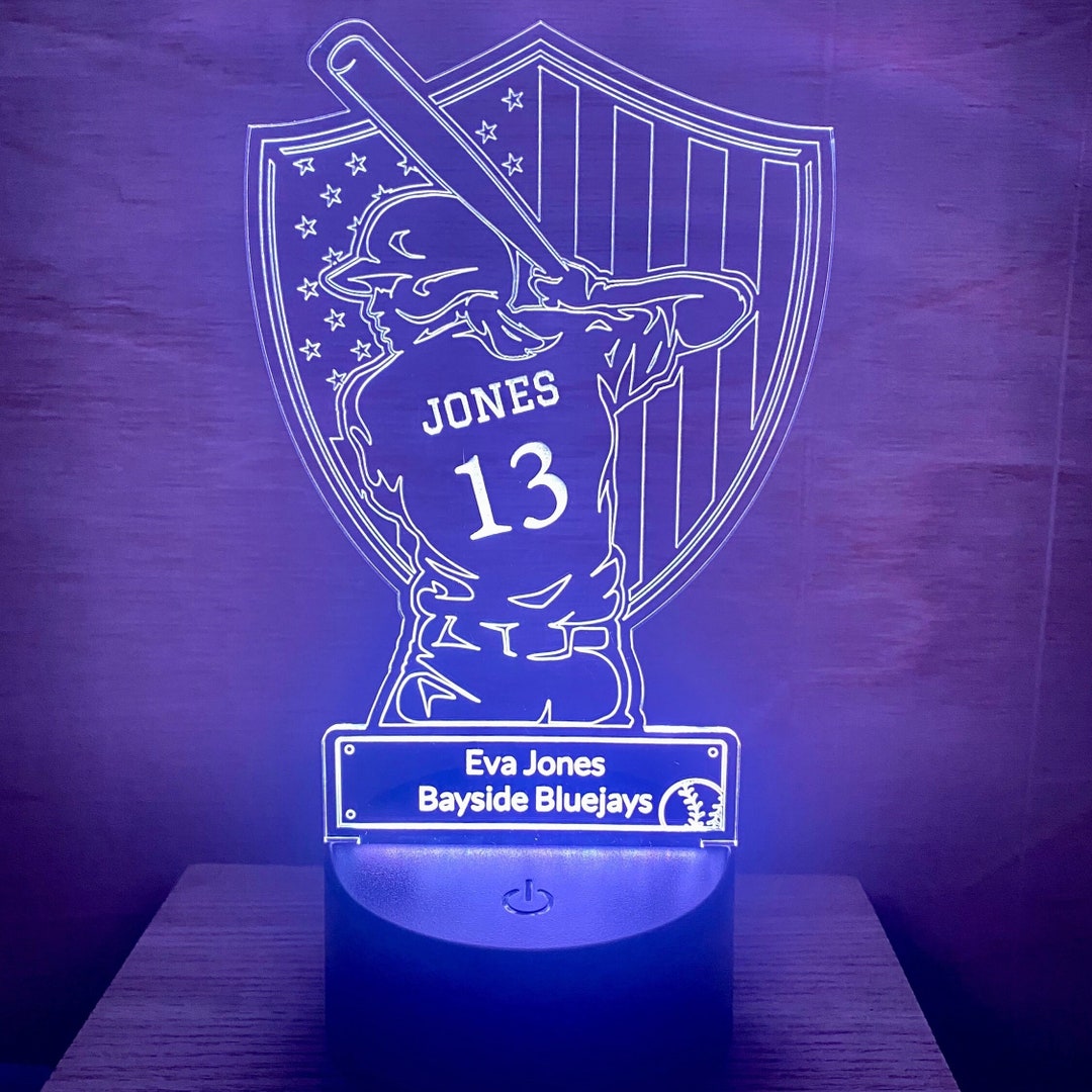 Softball Player Light up Sign. Color Change Remote Included. Player ...