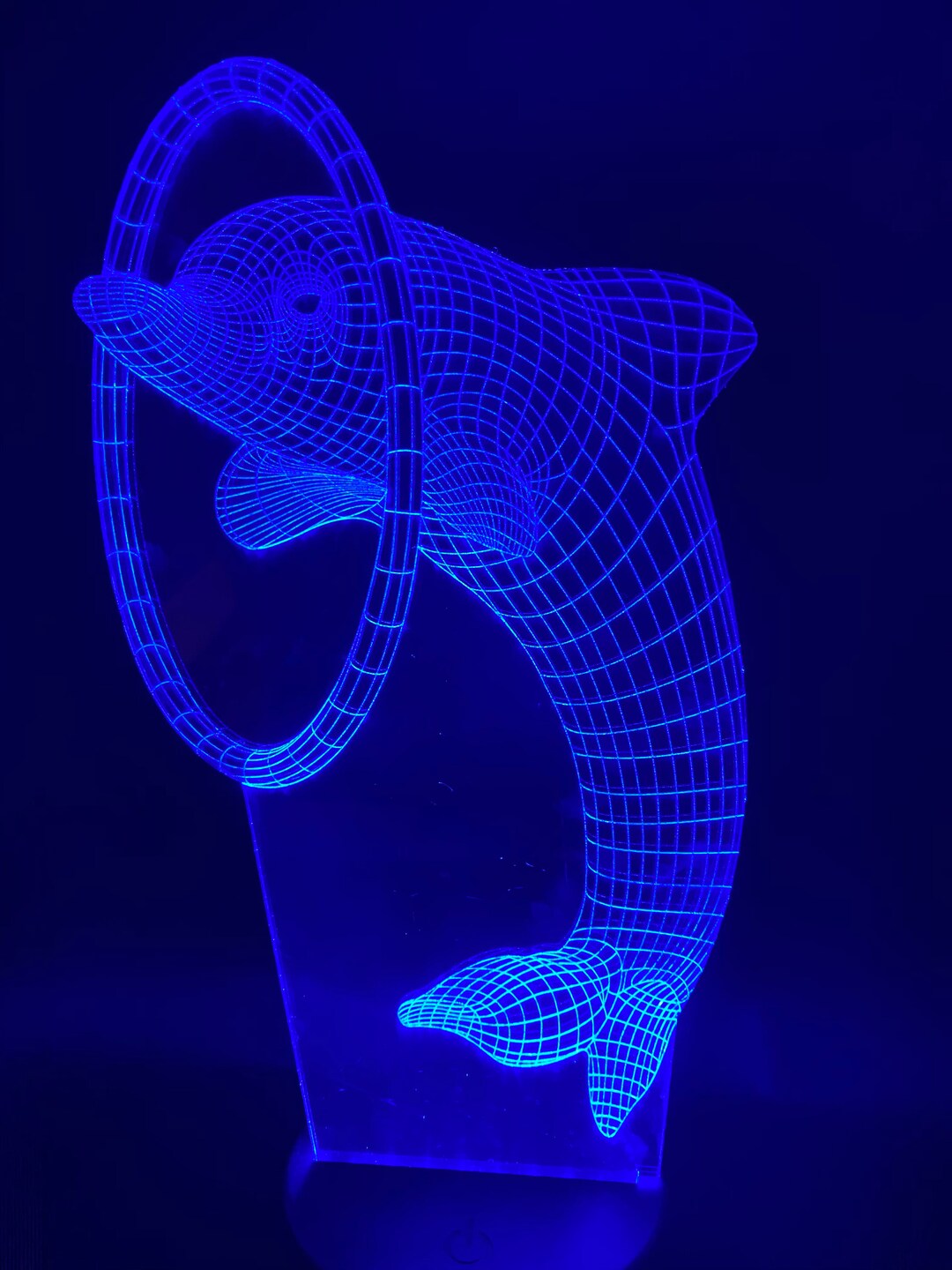 Dolphin Decor LED Night Light Dolphin Ring Gift 3D Night Light Bedroom ...