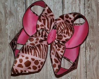 Hot Pink Zebra Bow | Etsy
