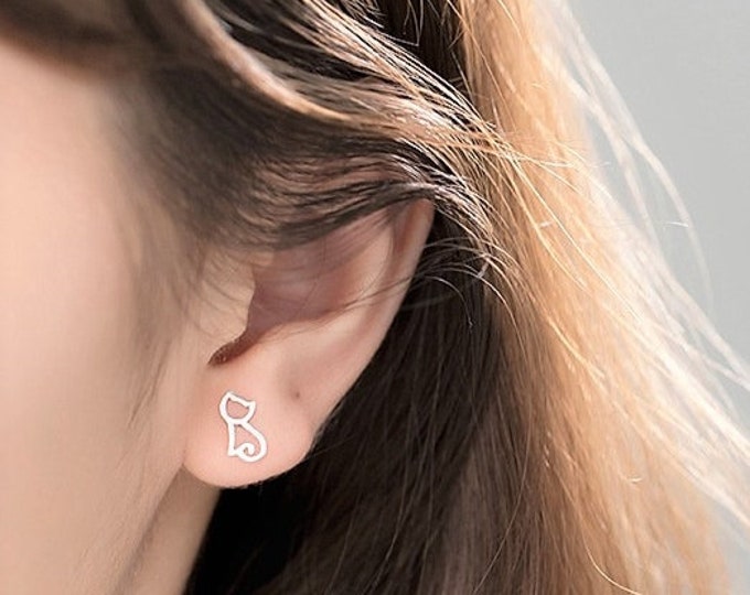 Cute Cat Earrings 2pair Set, Hypoallergenic Stud Earrings for Women ...