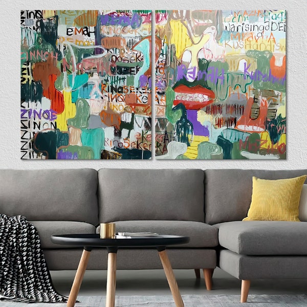 Colored Words Wall Art - Etsy