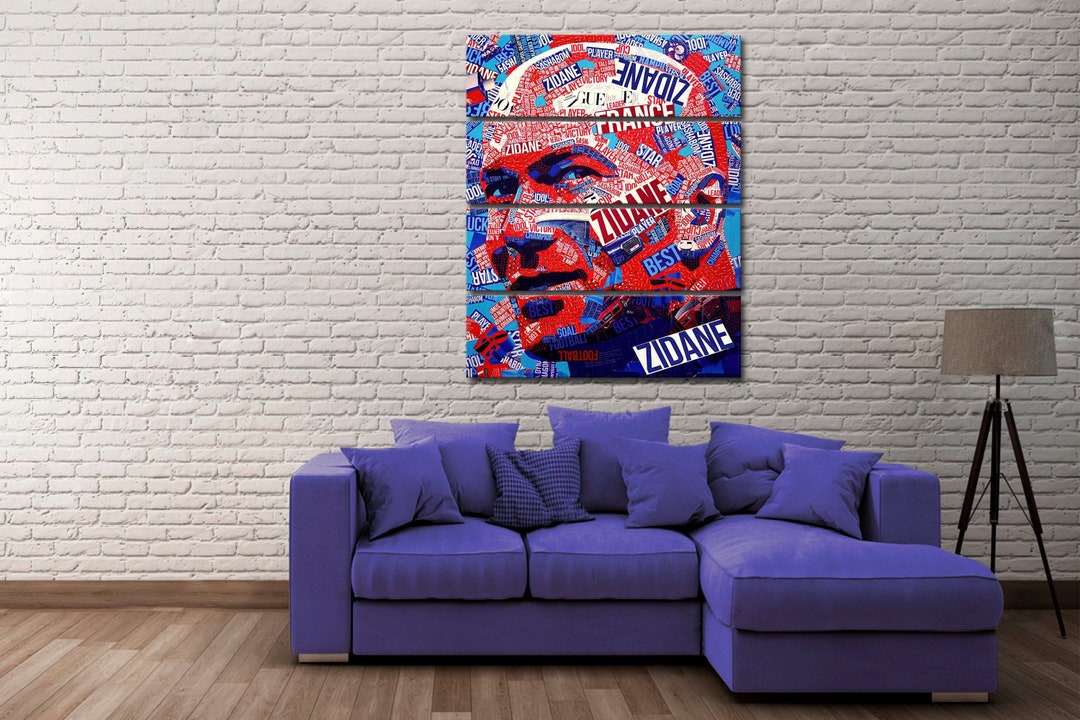 Art-collage Portrait of Zidane Multi Panel Canvas - Etsy