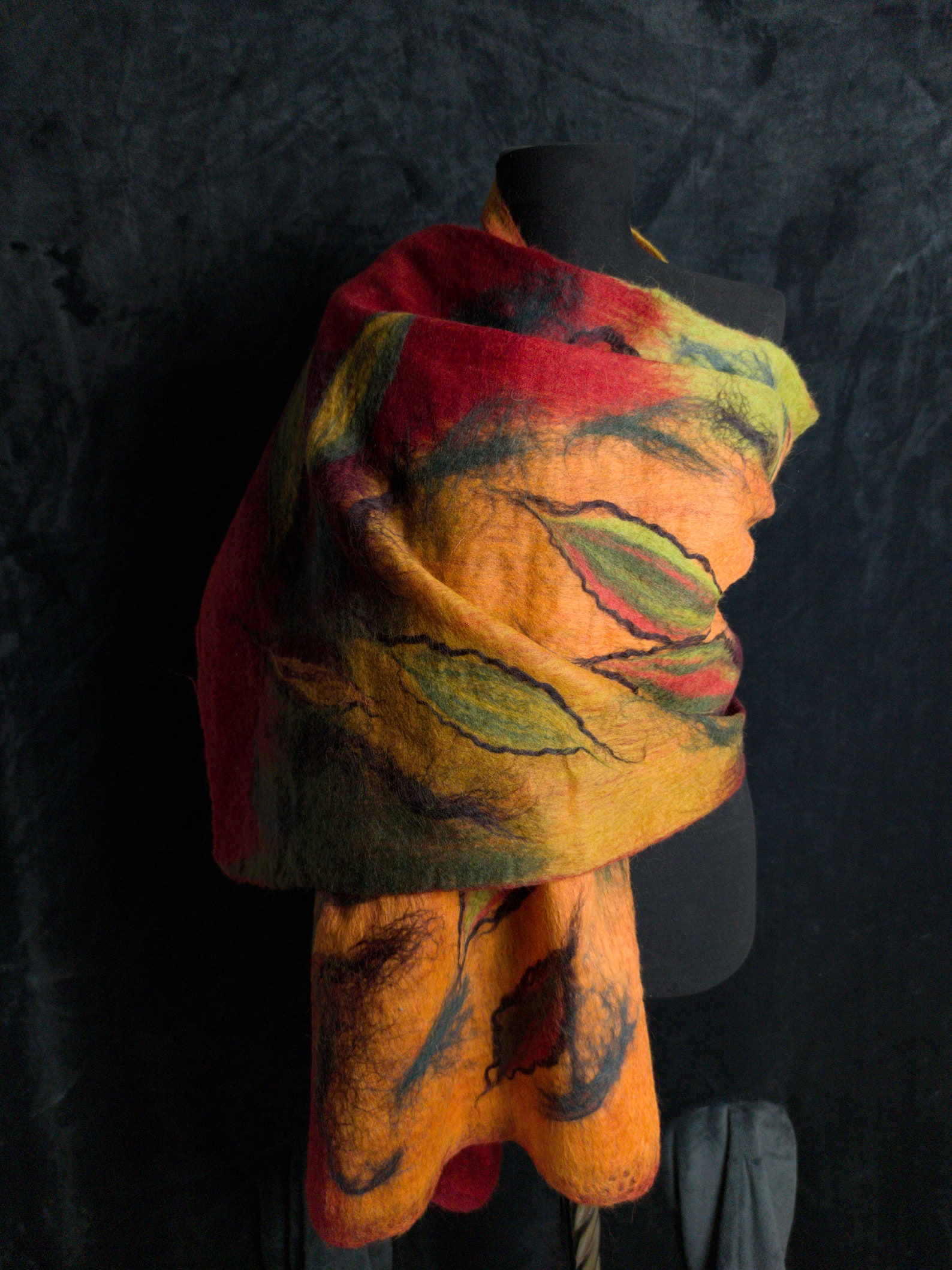 Handmade felted scarf for winter wool scarve for Christmas | Etsy