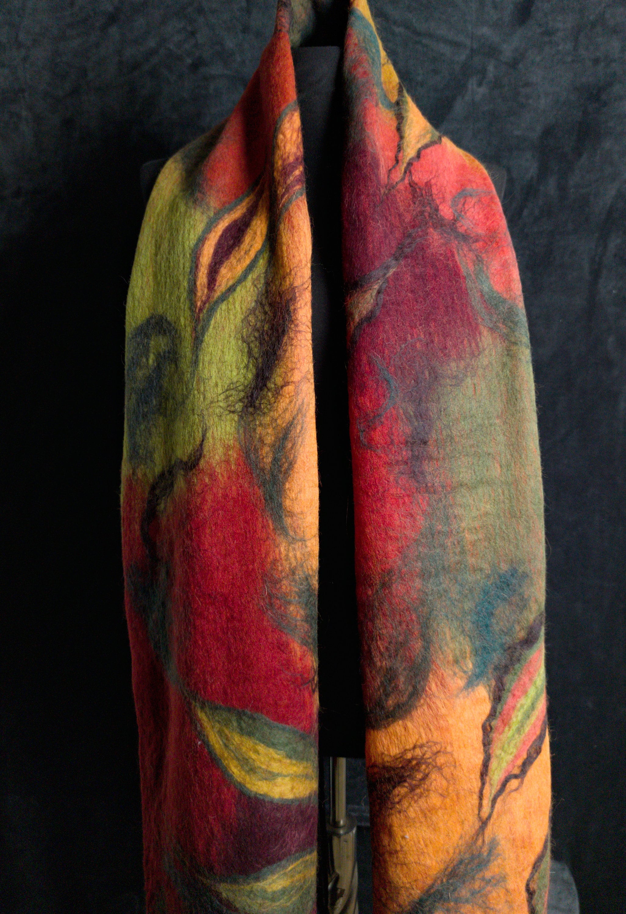 Handmade felted scarf for winter wool scarve for Christmas | Etsy