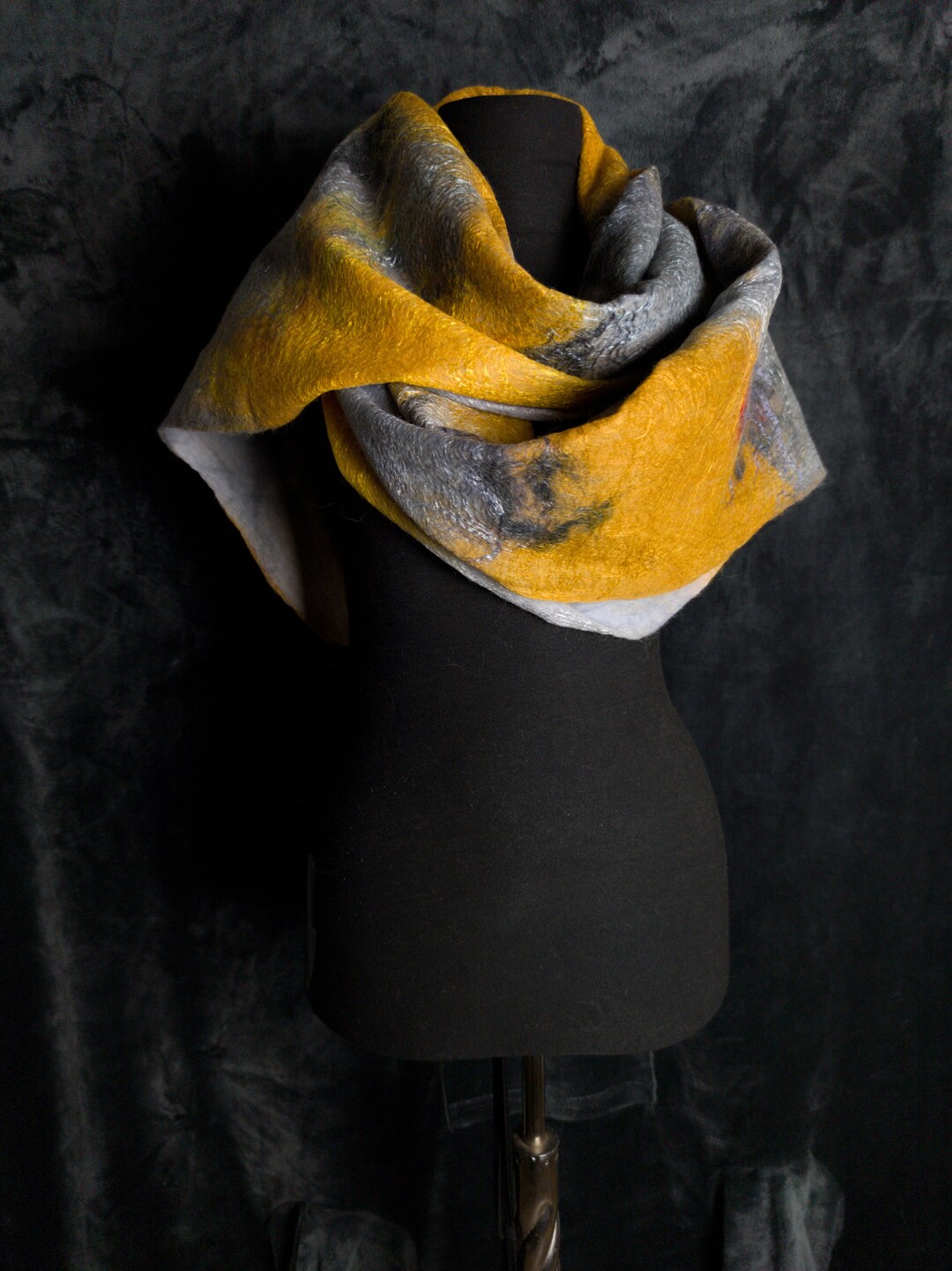 Handcrafted Women Scarf/infinity Winter Scarf/ 100% Natural Felt Shawl ...