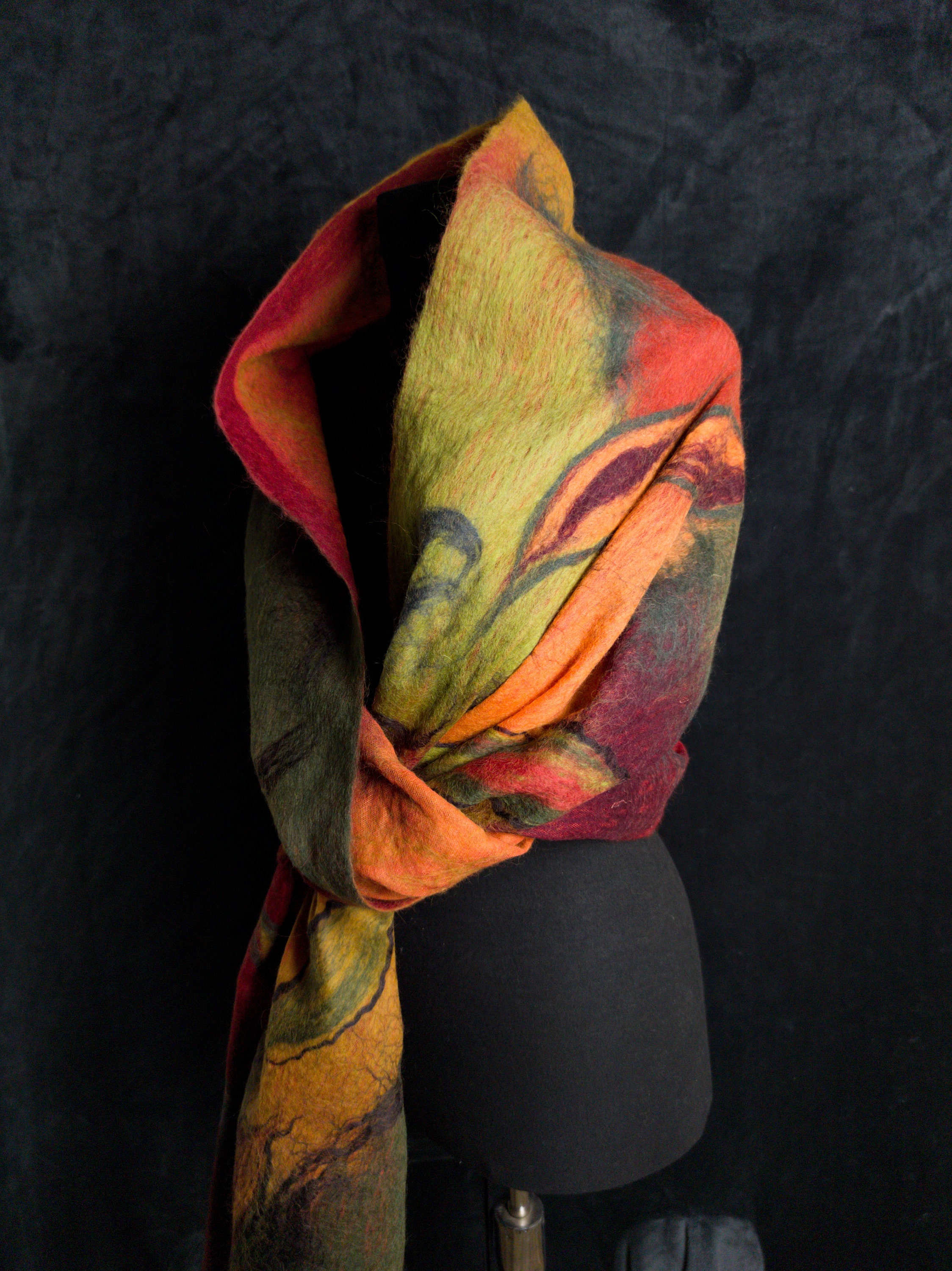 Handmade Felted Scarf for Winter Wool Scarve for Spring - Etsy UK