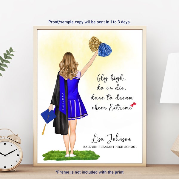 Cheerleader Graduation Print - Etsy