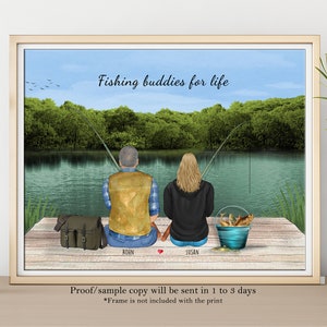 Personalized Couple Fishing Sitting in Boat, Fishing in Boat, Couple ...