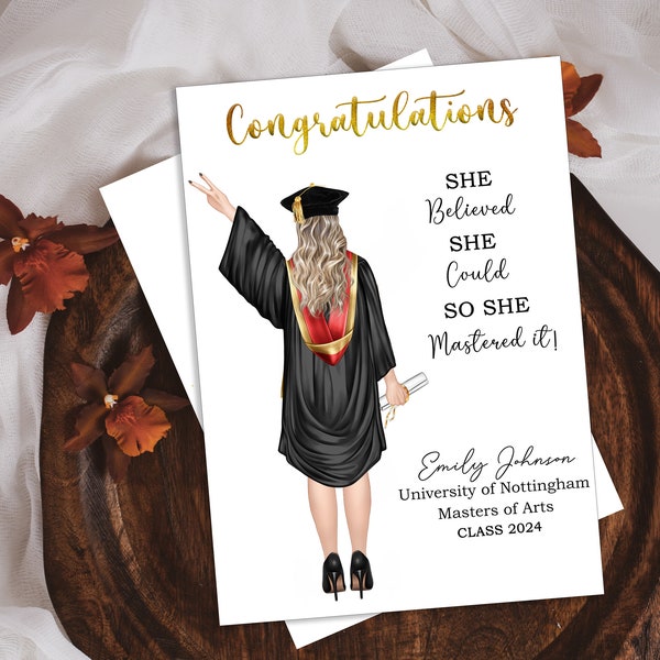 Personalized Master's Graduation Cards - Etsy