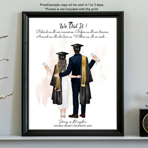 Boyfriend Graduation Gifts From Girlfriend Cute Custom Couple Graduation Portrait Print Poster High School College Graduation 2025 Gift Etsy